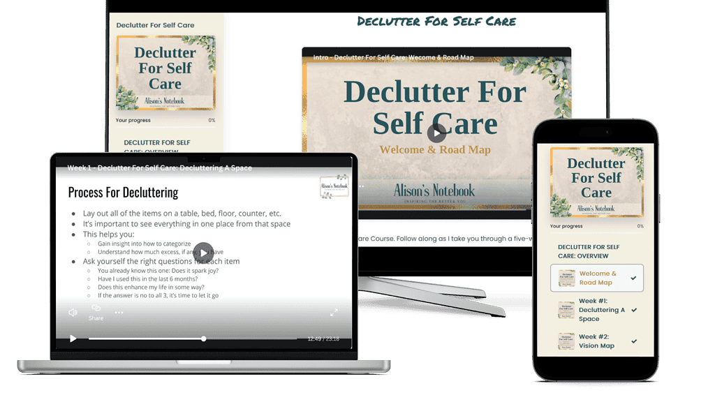 Declutter For Self Care - Alison's Notebook