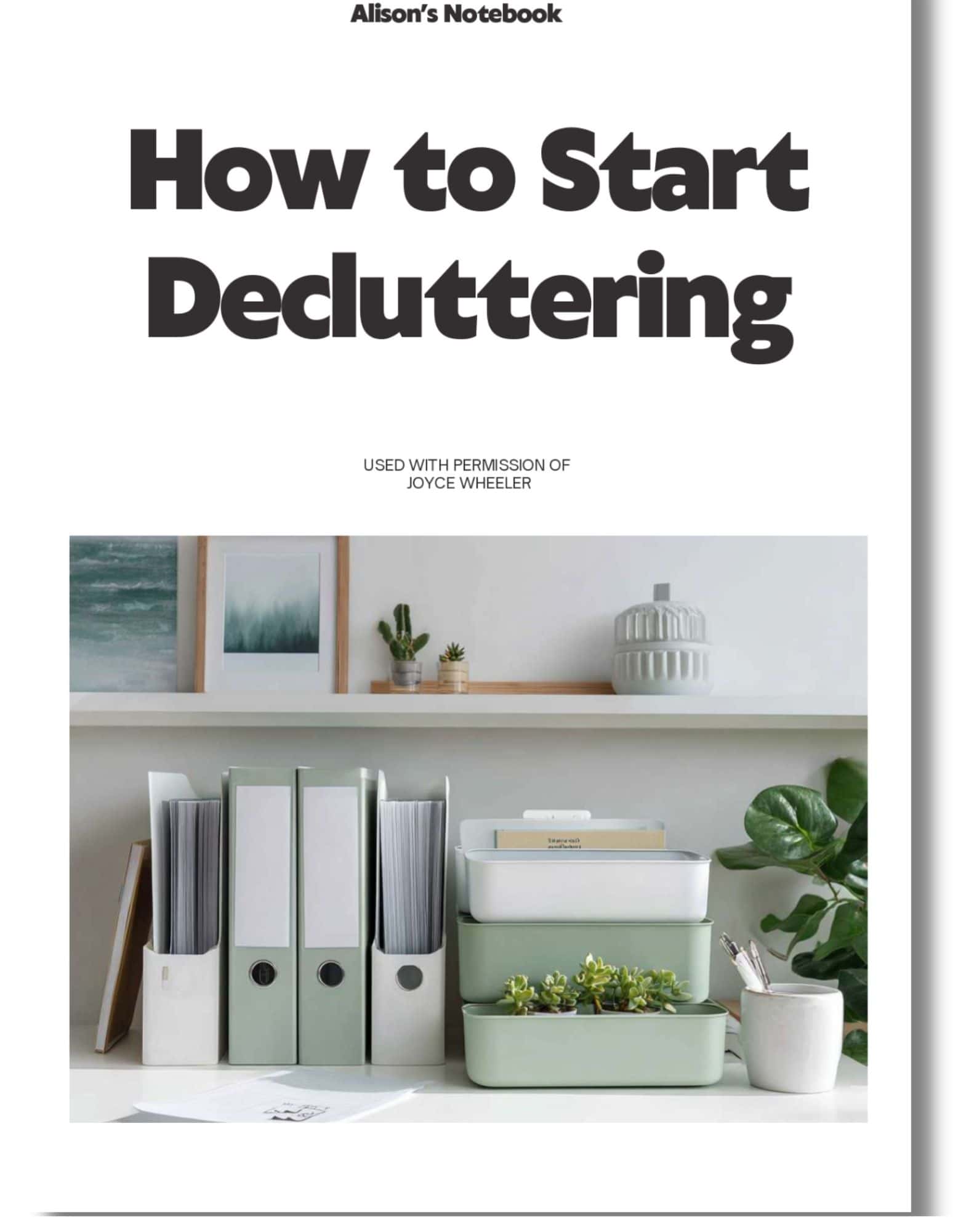 FREE How to Start Decluttering - Alison's Notebook
